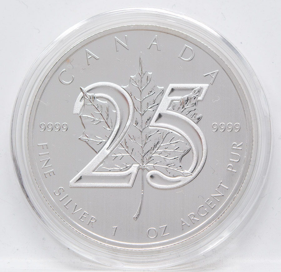 Kopie von Kanada 5 Dollar 2013 - 25 Jahre Silber Maple Leaf - 1 oz Si